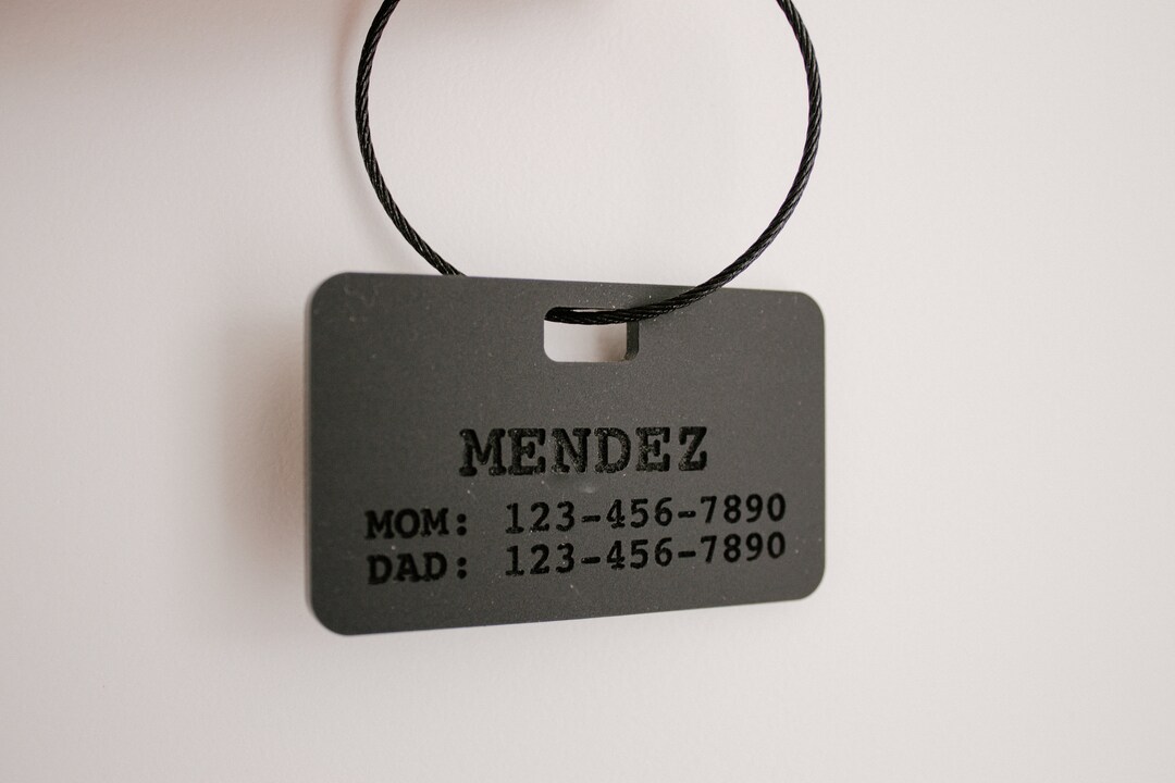 1/8" Child ID Backpack Tag | Modern Design - Etsy