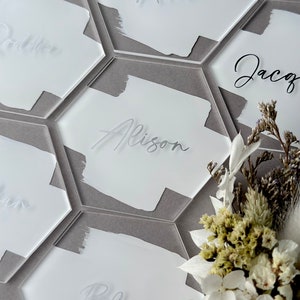 Acrylic Wedding Place Names Name Settings Place Settings Rustic Modern ...