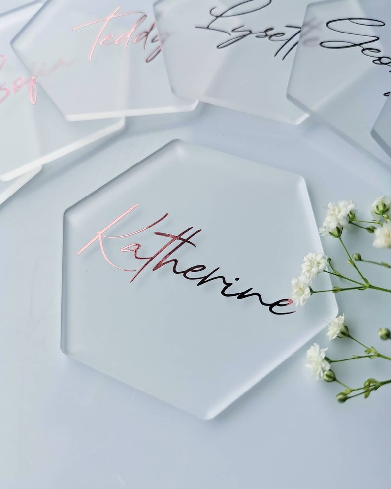 Acrylic Wedding Place Names Name Settings Place Settings - Etsy