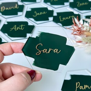 Acrylic Wedding Place Names Name Settings Place Settings Rustic Modern ...