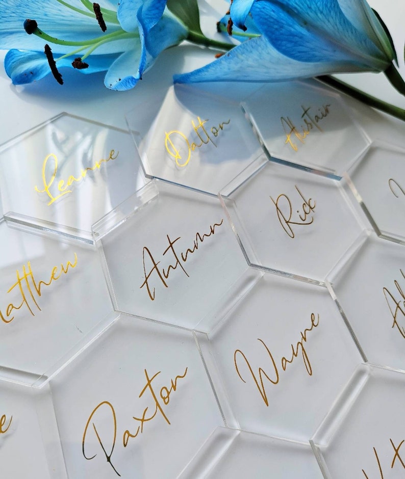 Acrylic Wedding Place Names Name Settings Place Settings - Etsy