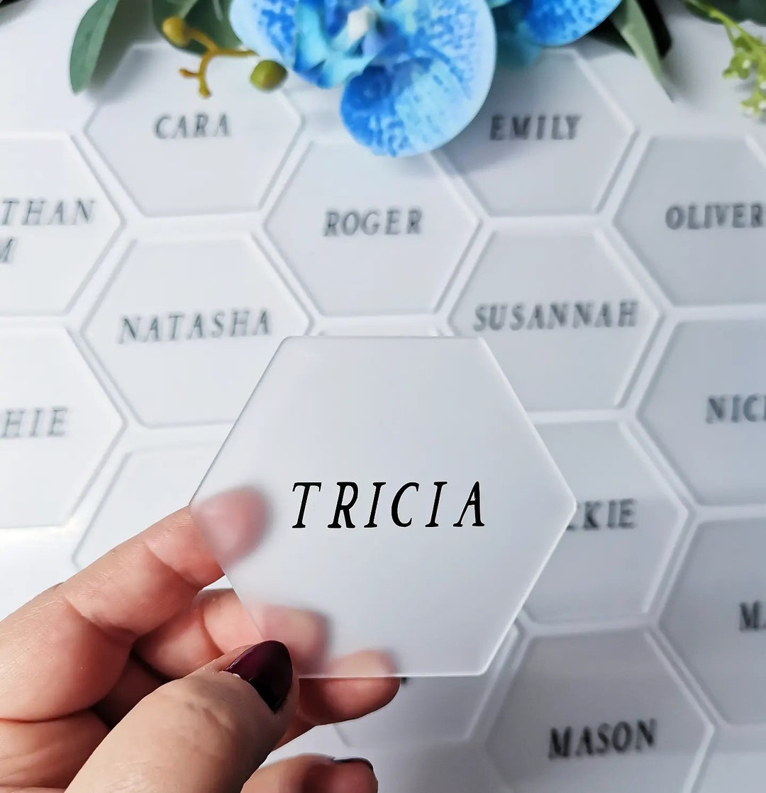 Acrylic Wedding Place Names Name Settings Place Settings - Etsy