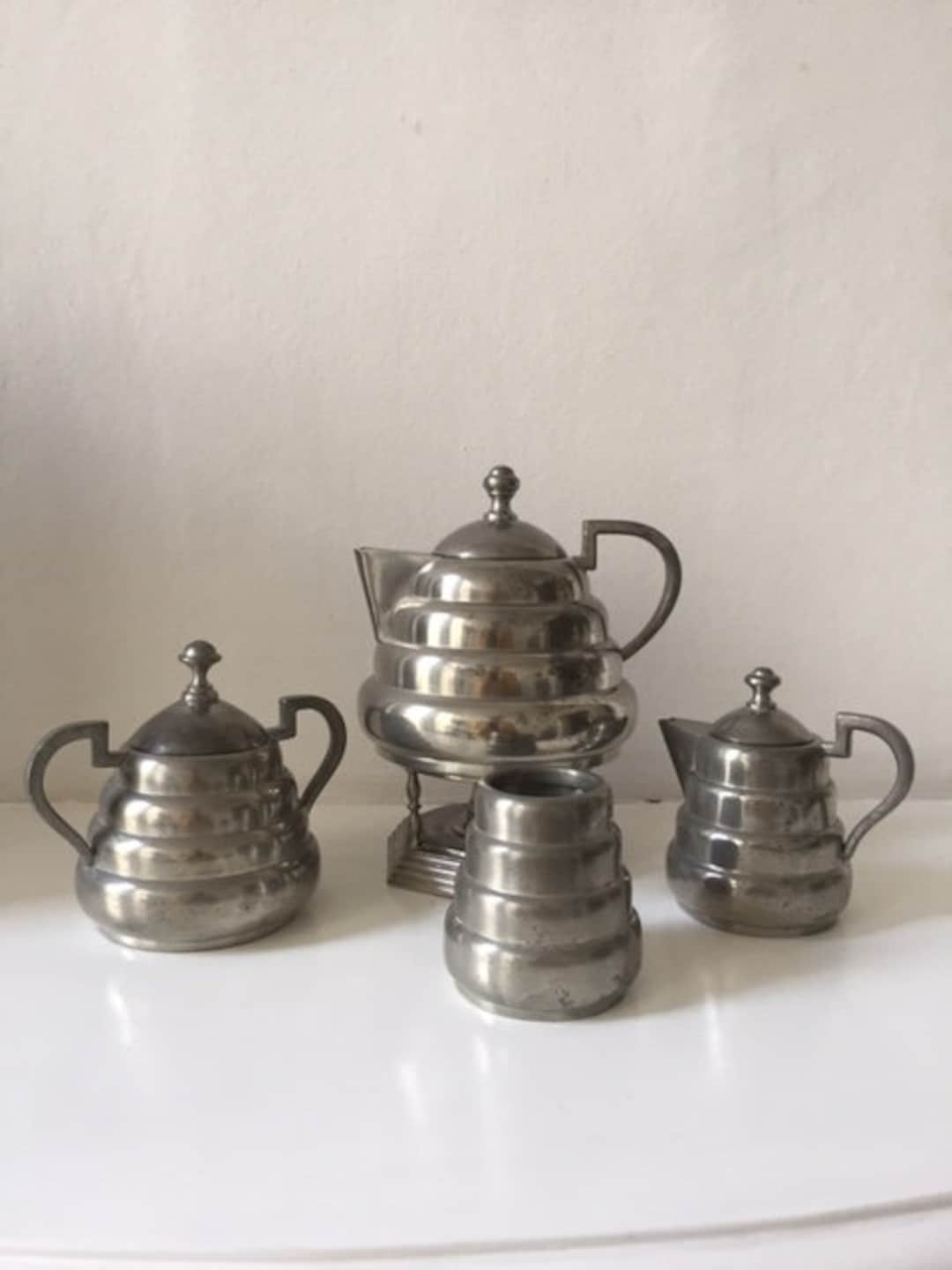 Vintage Pewter Tea Set - Etsy UK