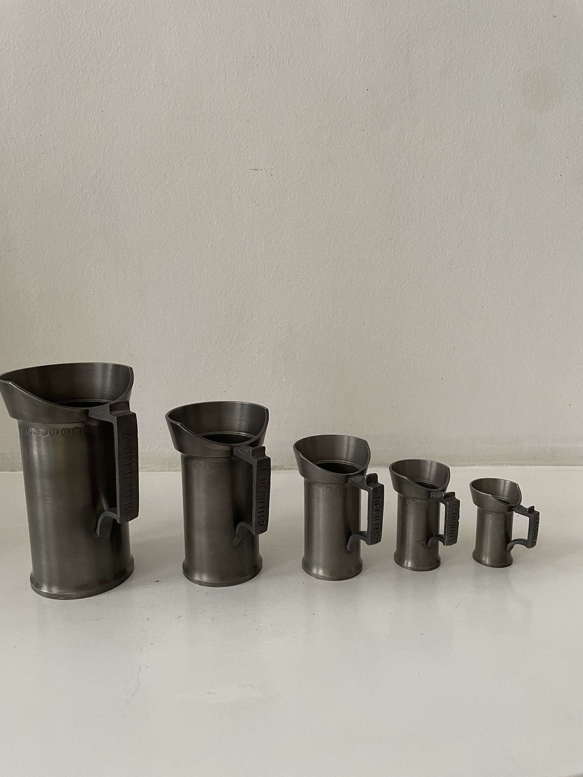 Antique Pewter Measuring Cups - Etsy
