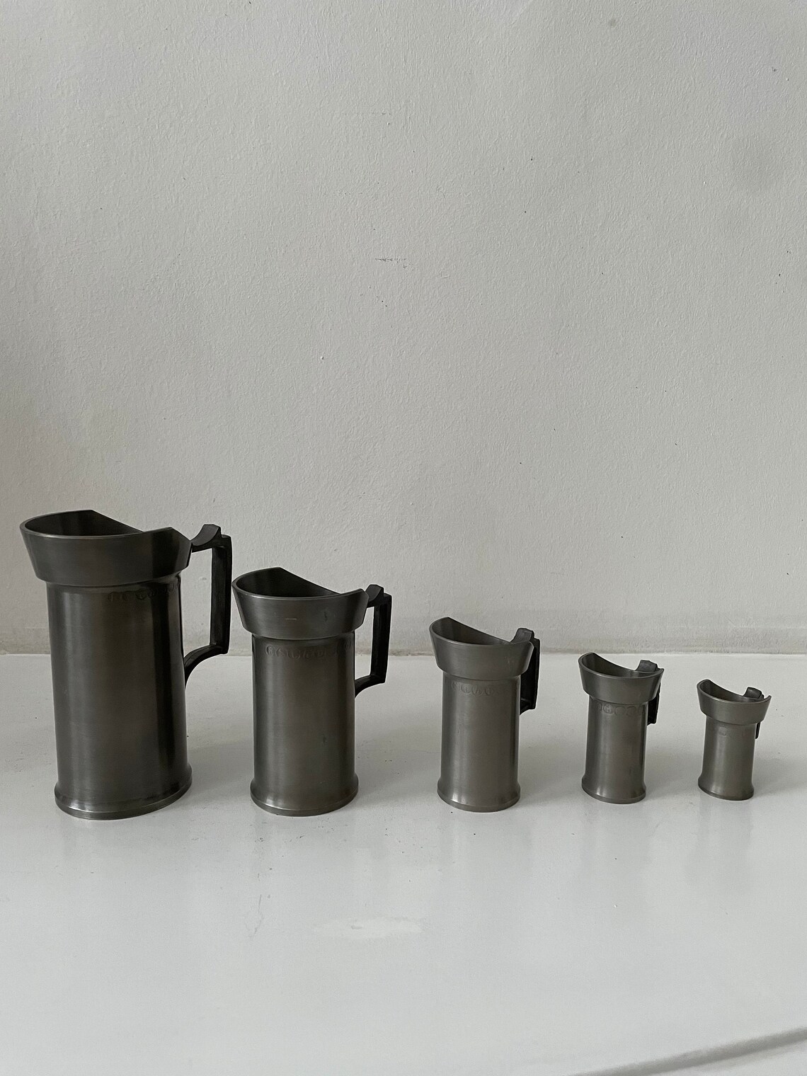 Antique Pewter Measuring Cups - Etsy