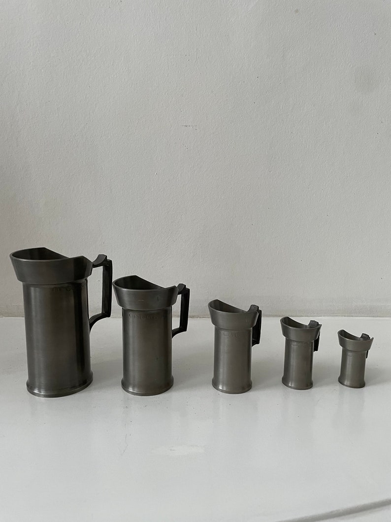Antique Pewter Measuring Cups - Etsy