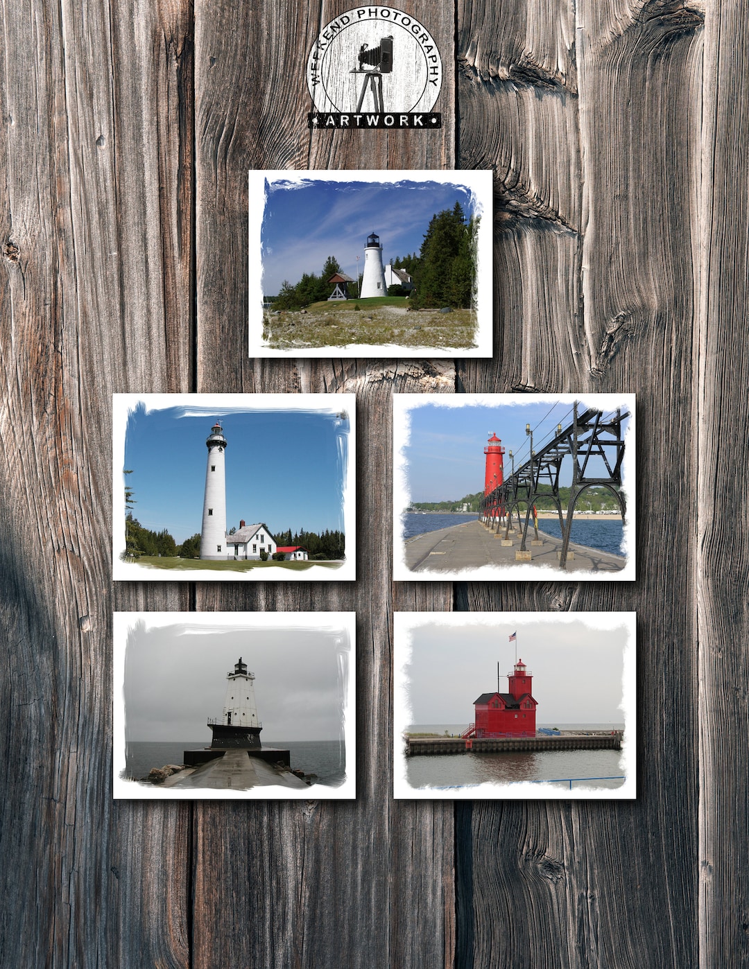 Lighthouse Note Card Set, Michigan Lighthouses, Note Cards, Great Lakes ...