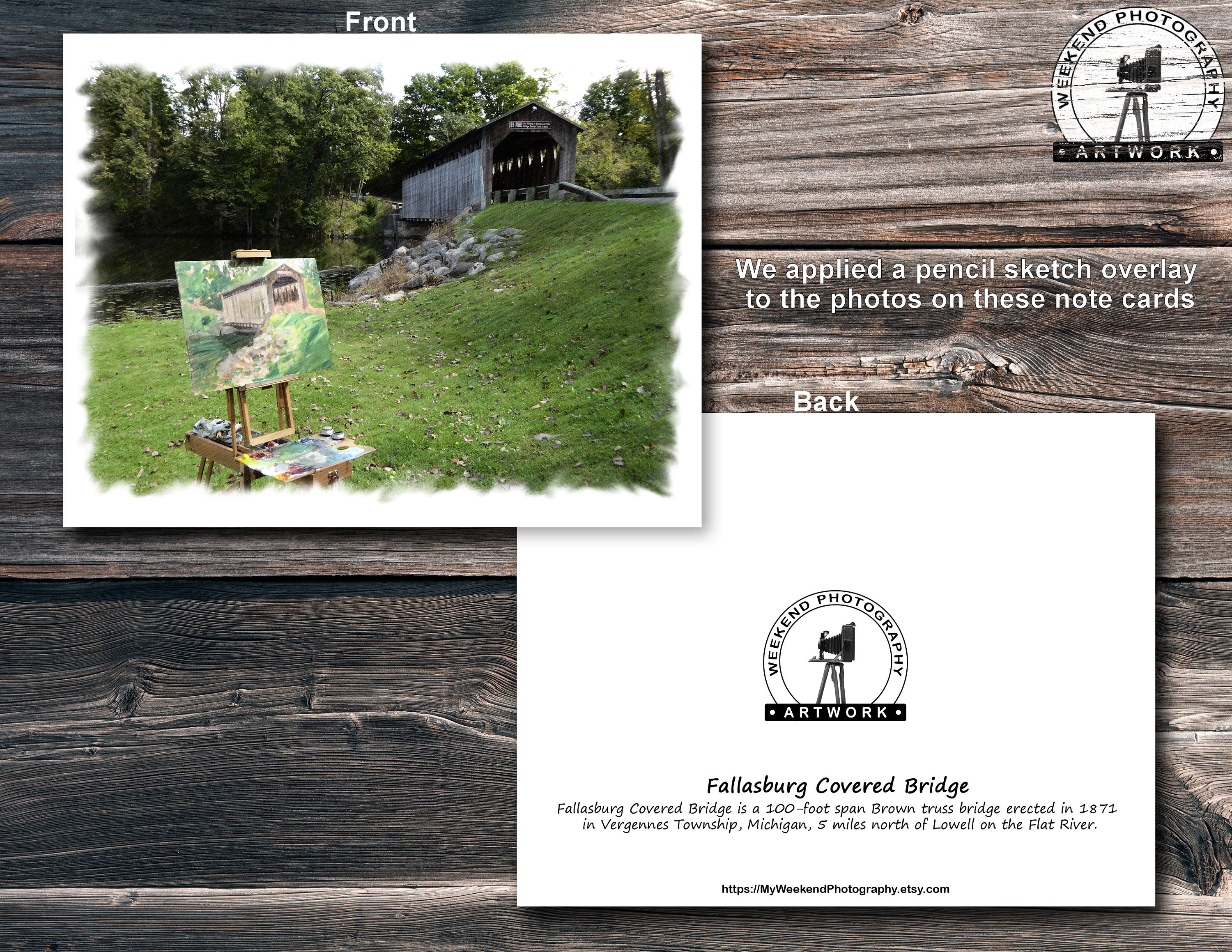 Covered Bridge Note Card Set, Envelopes Included, Covered Bridges, Note ...