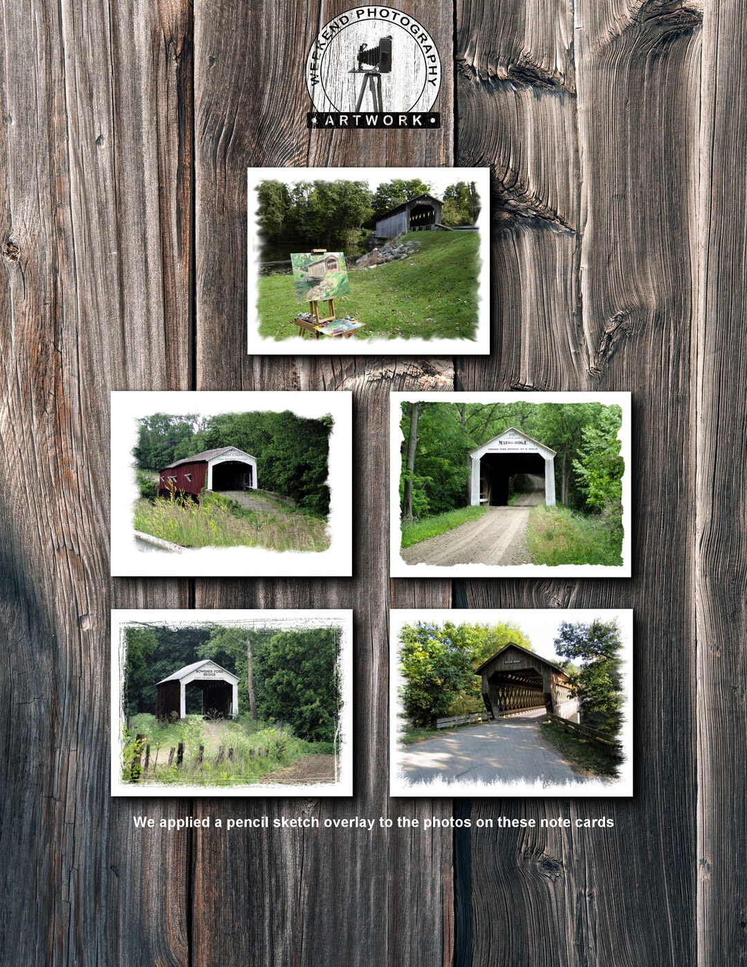 Covered Bridge Note Card Set, Envelopes Included, Covered Bridges, Note ...