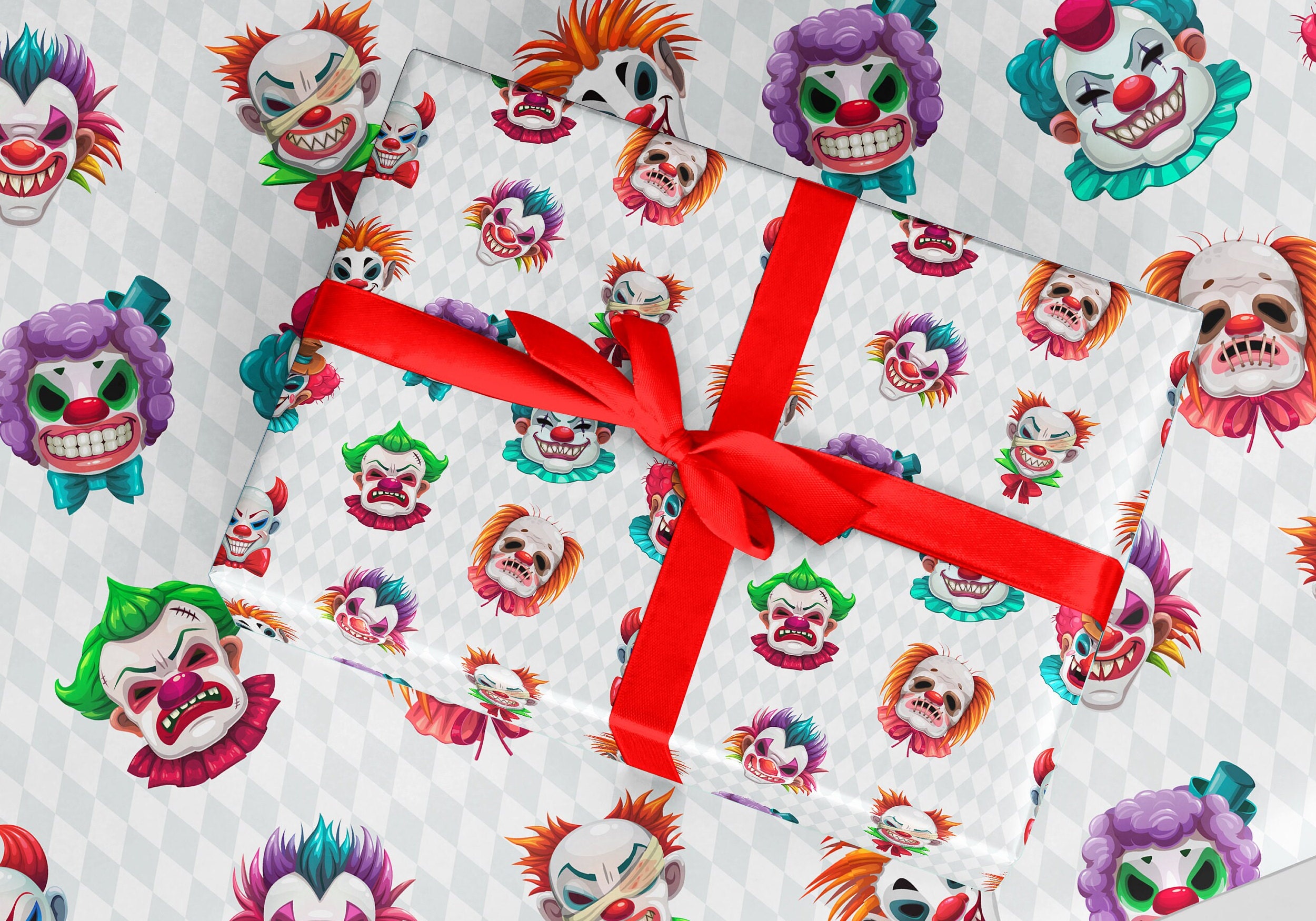 Horror Wrapping Paper. Scary Clown Design. Eco Friendly Thick Quality ...