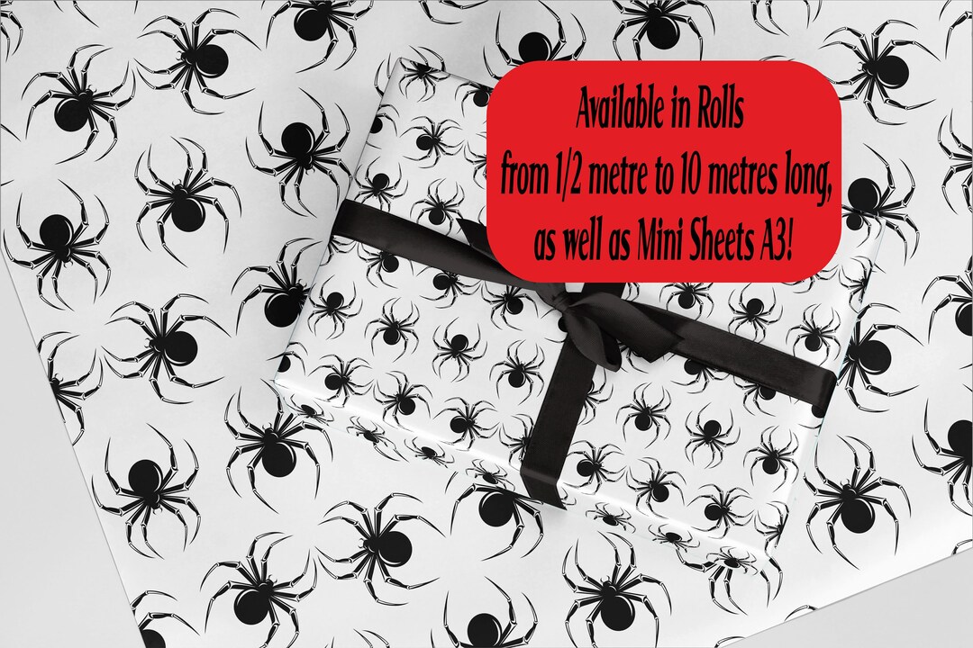 Horror Wrapping Paper. Spider Design. Eco Friendly Thick Quality Gift ...