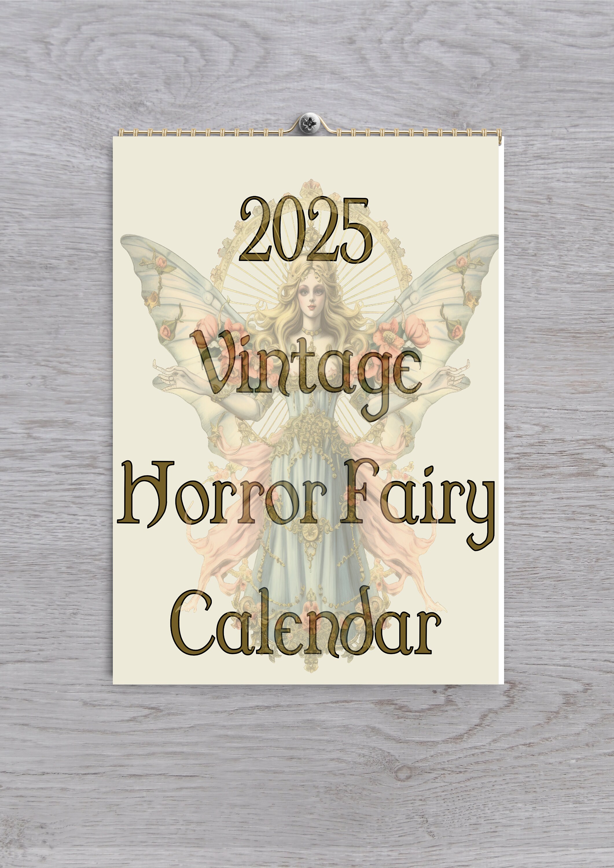 2025 Vintage Horror Fairy A4 Calendar Alternative Gothic Present 12 ...