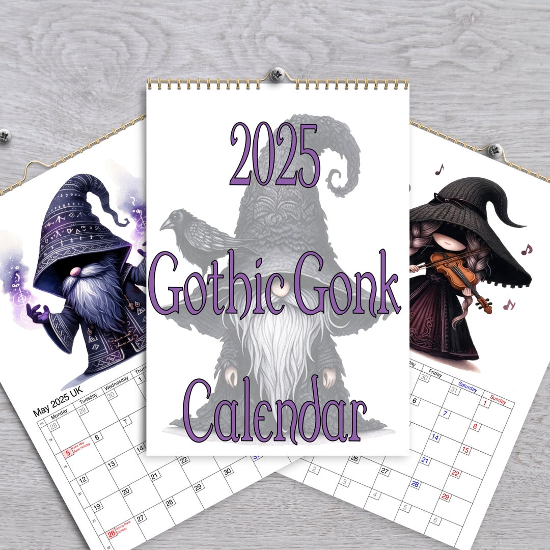 2025 Gonk Gonkette A4 Calendar Alternative Gothic Present 12 Months ...
