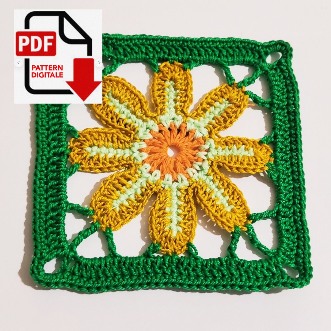 Granny Square Crochet Pattern PDF, Flower Tile Pattern Pdf,easy Granny ...