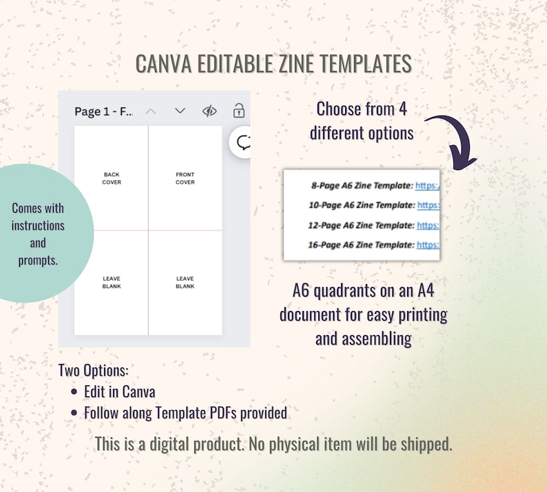 A6 Zine Templates | Canva Editable Templates, A Guide to Zine-making ...