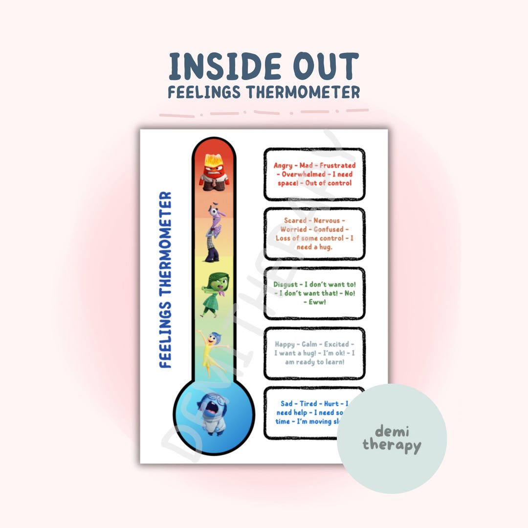 Inside Out Emotions Thermometer for Kids | Therapy Resource for ...