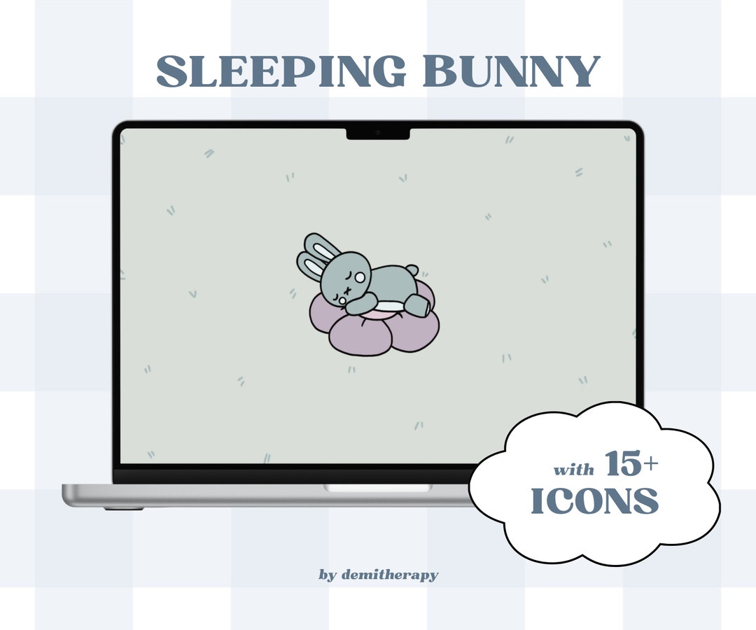 Sleeping Bunny Cute Desktop Wallpaper Aesthetic Pastel, Ipad, Windows ...