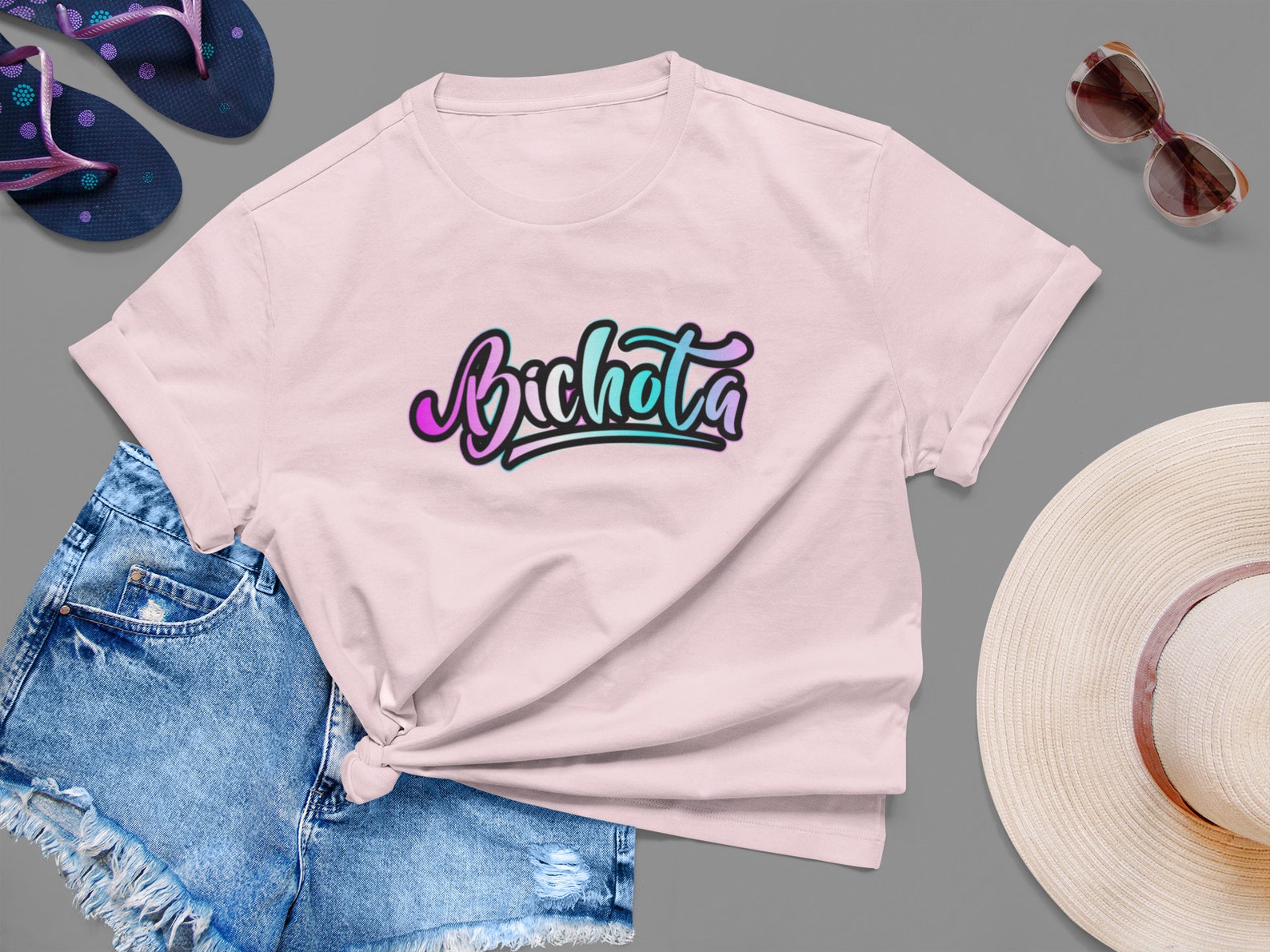 Bichota T Shirt Reggaeton Inspired Ombre Graphitti Tee Etsy