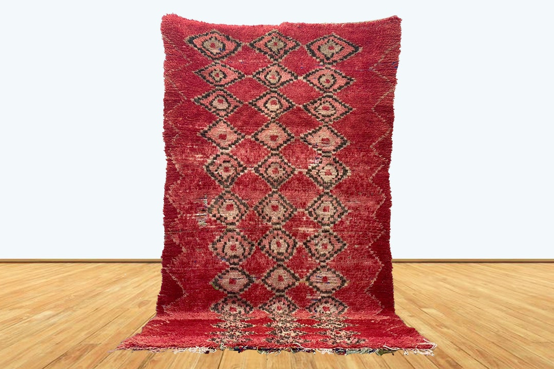 10x5 Feet Red Berber Moroccan Area Rug. - Etsy