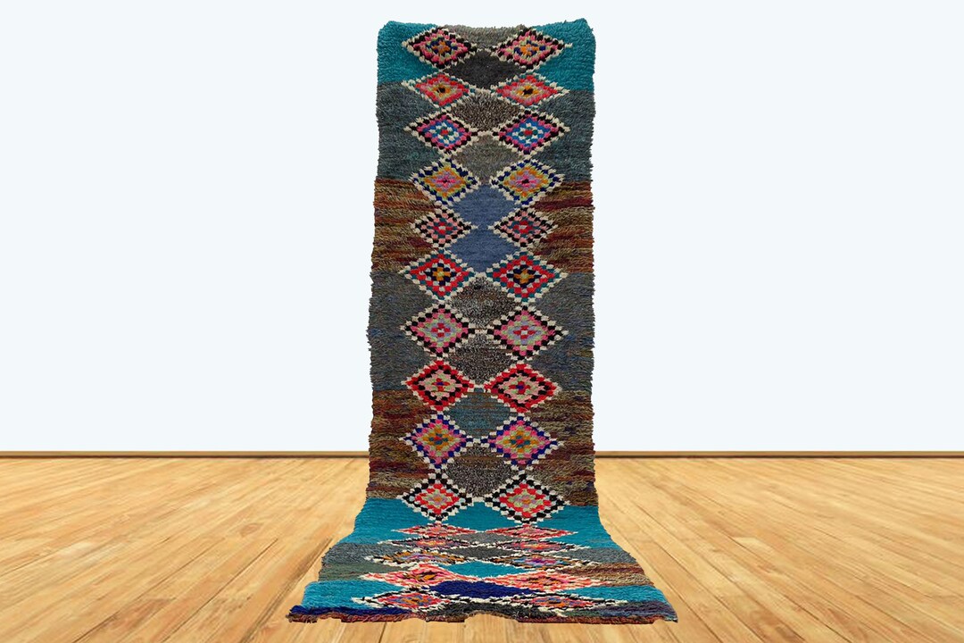 10x3 Feet Diamond Boho Moroccan Runner Rug. - Etsy