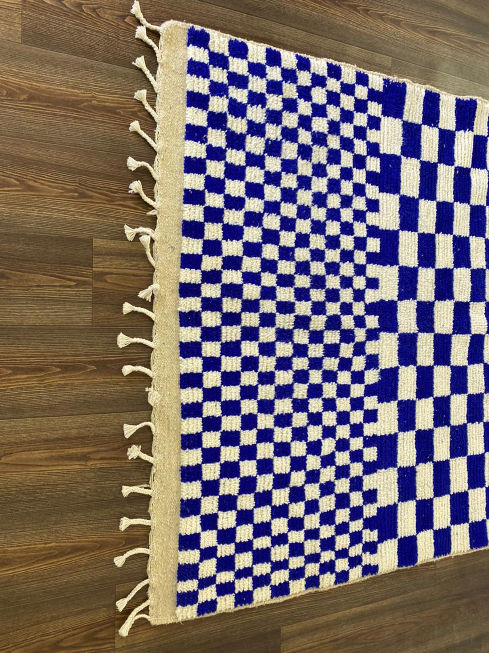 Blue and White Checkered Area Rug Moroccan Berber Area Rug. - Etsy