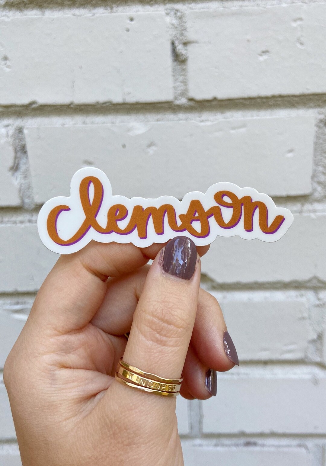 Clemson Sticker // Cu Flag // Clem Sc // Orange Purple // - Etsy