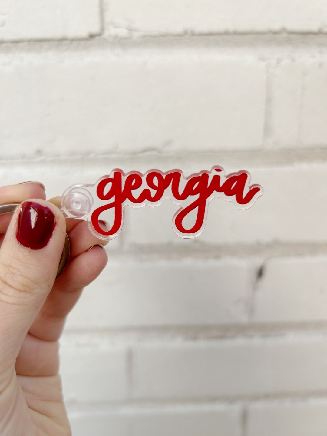 Georgia Keychain // Georgia Bulldog // Athens Ga // Red and Black ...
