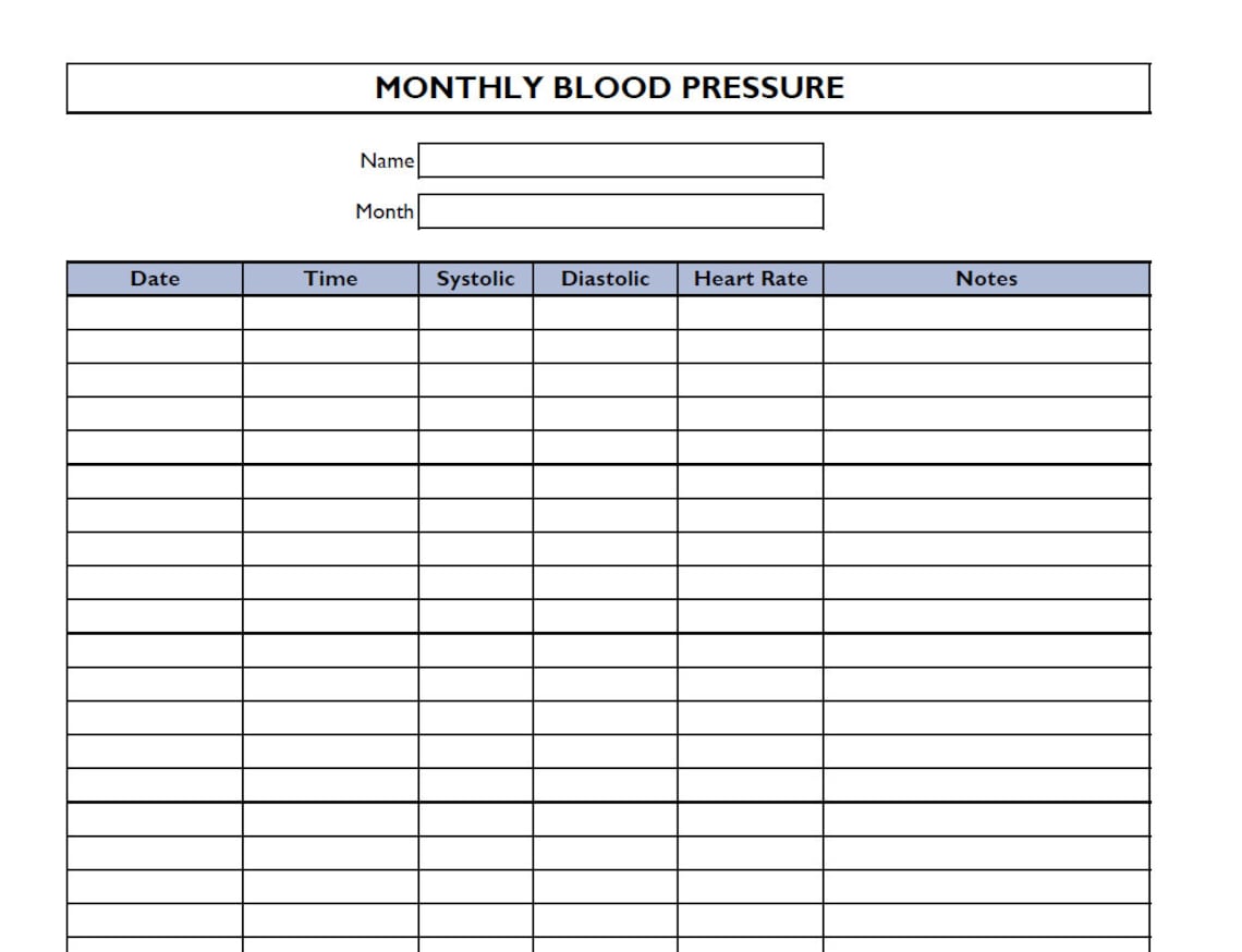 IMPRIMABLE - tableau de la pression artérielle mensuelle - pression ...