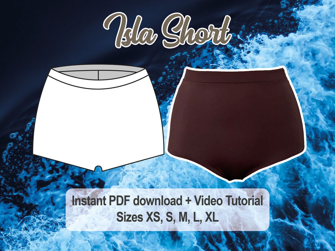 DIY No Front Seam Swim Shorts PDF Pattern | Minimalist Booty Shorts for ...