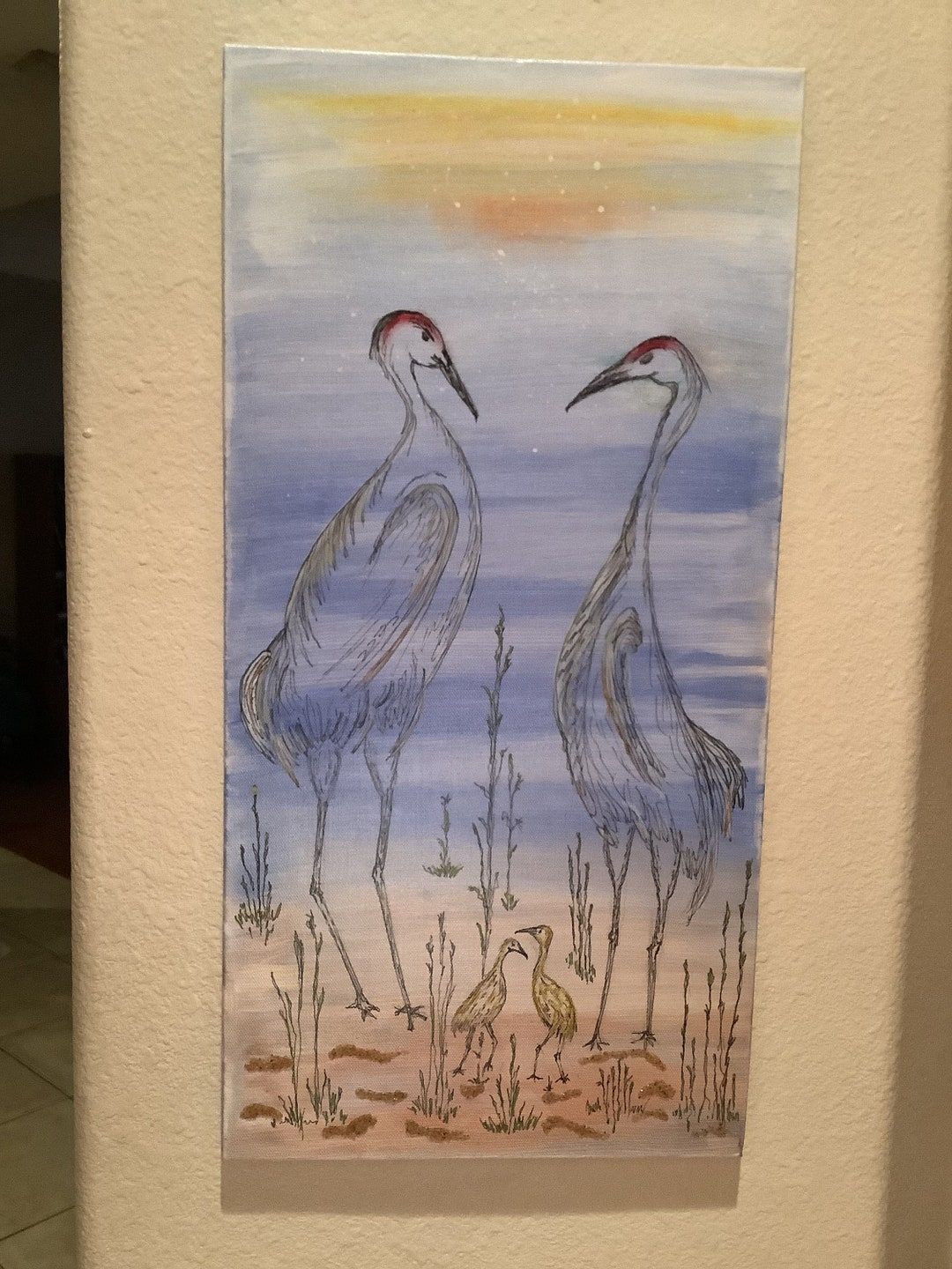 Acrylic Sand Hill Crane Family - Etsy