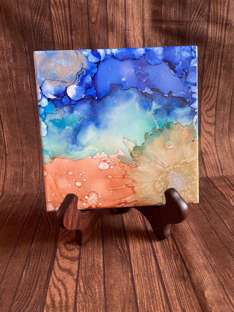 Alcohol Ink on Ceramic Tile - Etsy