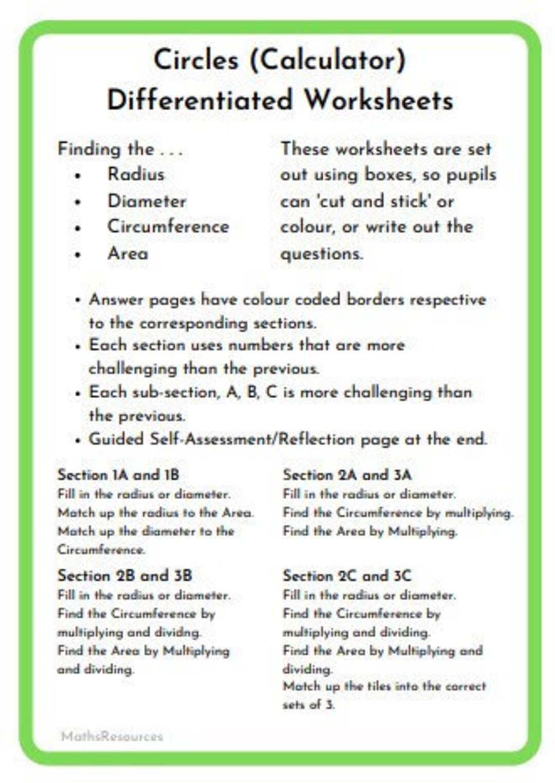 Circle Worksheets Geometry