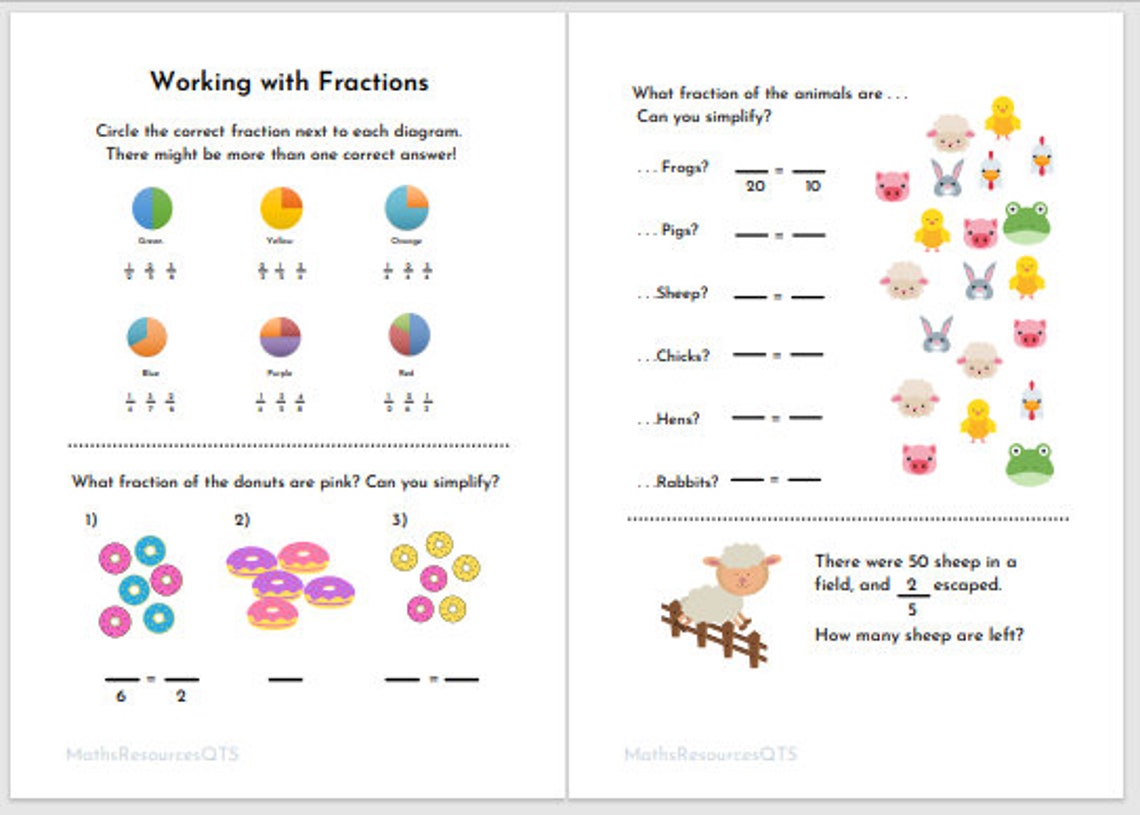 Maths Worksheet Identifying and Writing Fractions Fractions Worksheet ...