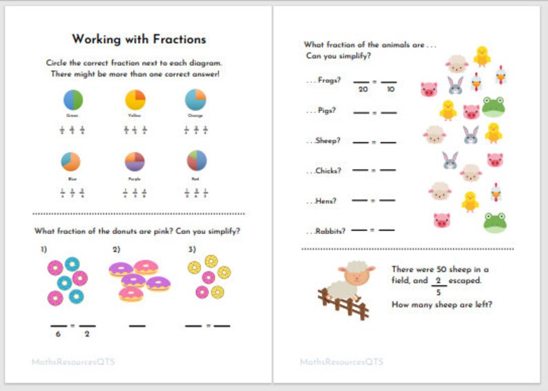 Maths Worksheet Identifying and Writing Fractions Fractions Worksheet ...
