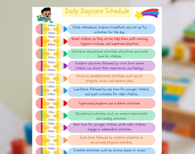 Daycare Provider Daily Schedule Template, Customizable With Canva ...