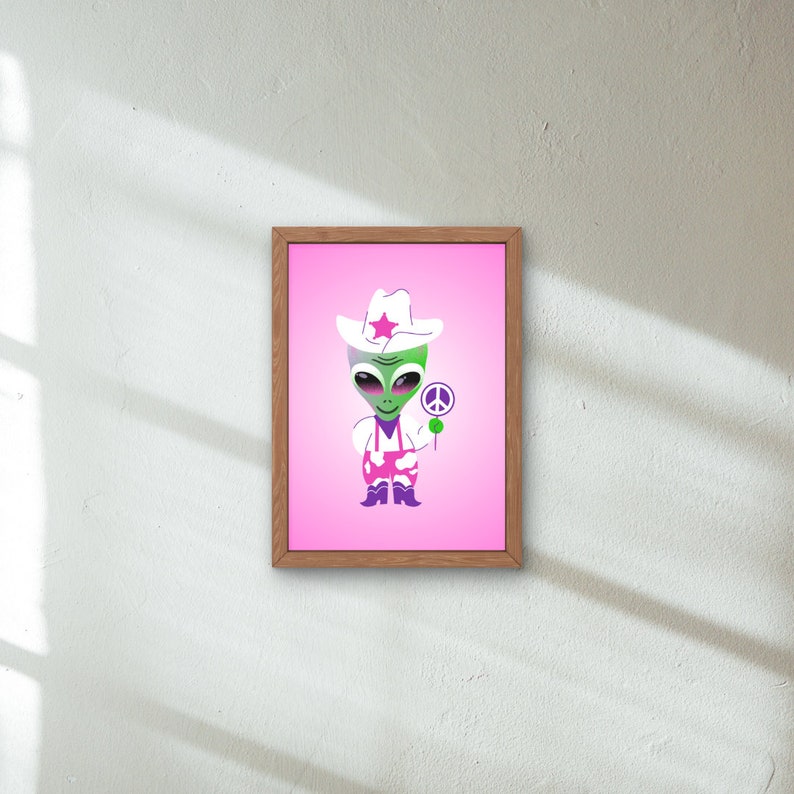Space Cowgirl Poster Girly Alien Poster Cosmic Cowgirl Space - Etsy