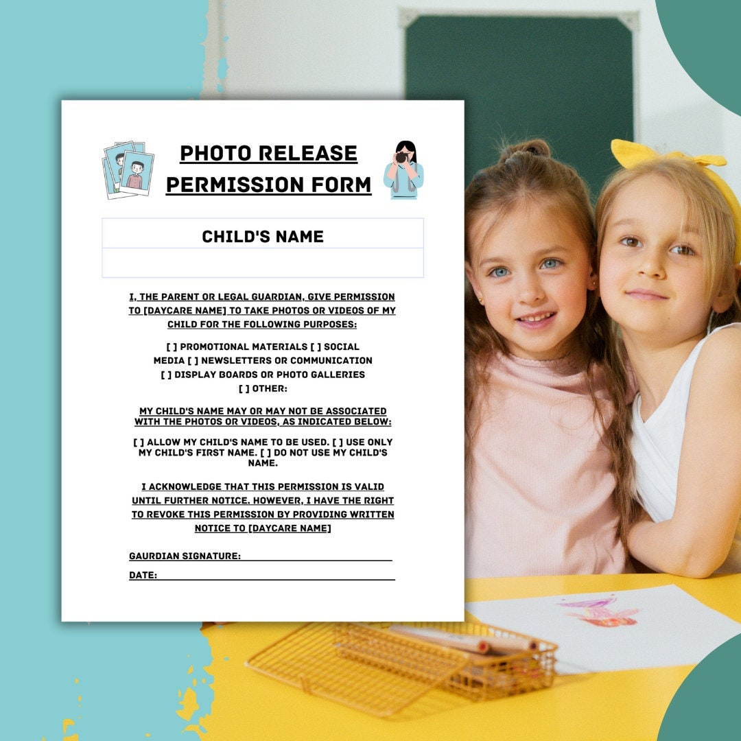 Photo Release Form Daycare Providers Consent Form Picture Permission ...