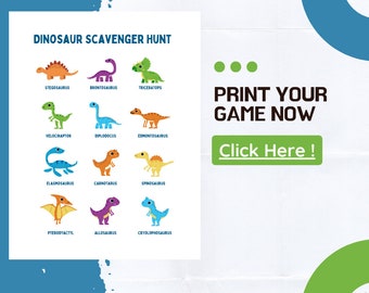 Scavenger Hunt Cards Dinosaur Scavenger Hunt Dinosaur Birthday Party ...