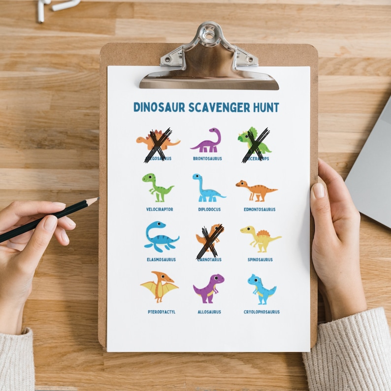 Scavenger Hunt Cards Dinosaur Scavenger Hunt Dinosaur Birthday Party ...