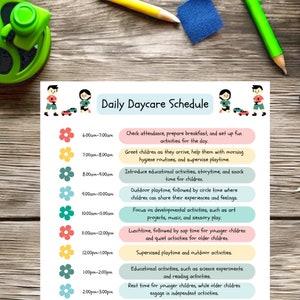 Daycare Provider Daily Schedule Template, Daycare Daily Schedule Flyer ...