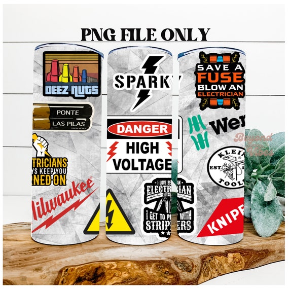 Electrician Tumbler Wrap Png Personalized Tumbler - Etsy