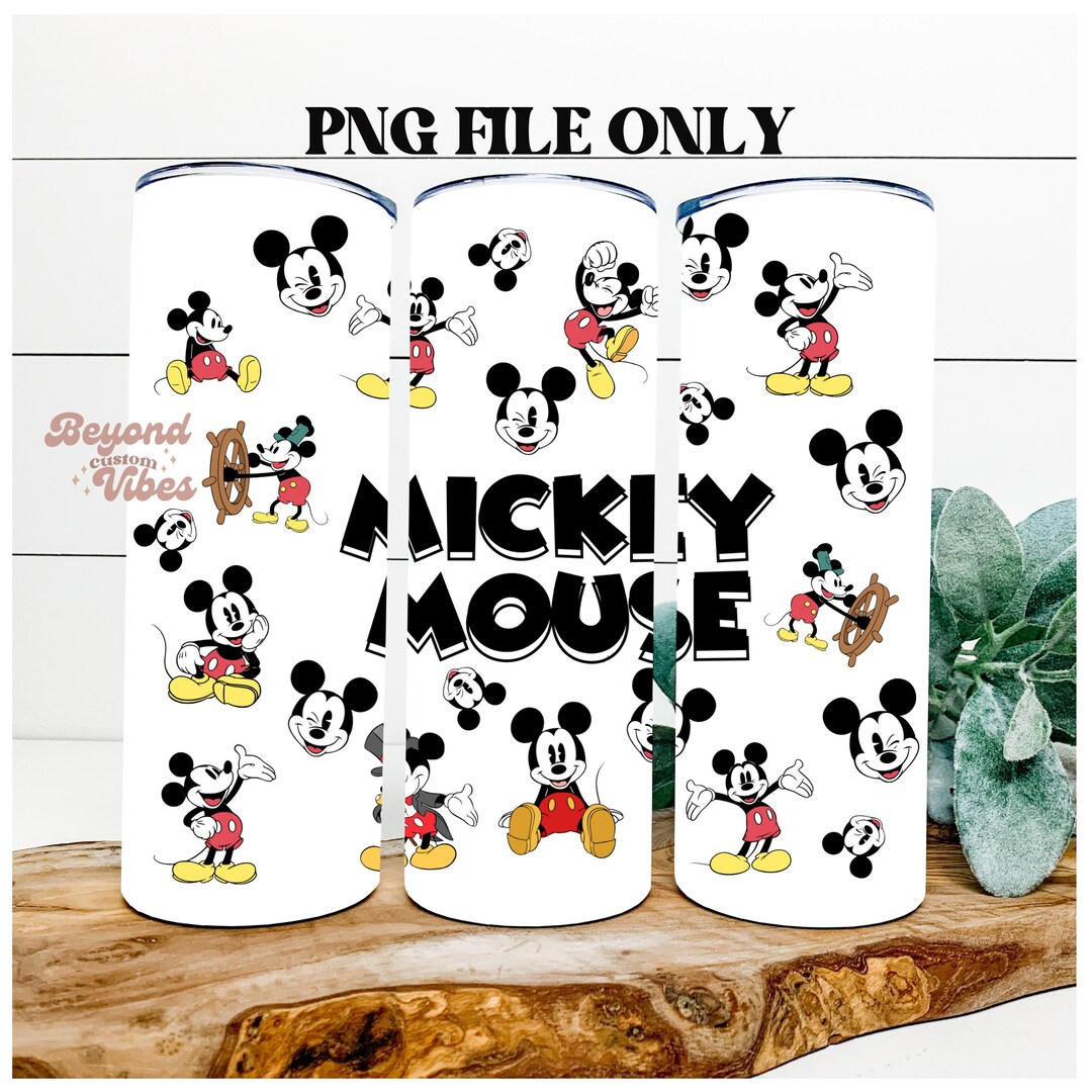 Retro Mickey Mouse Tumbler Wrap PNG, Mickey and Friends Inspired ...