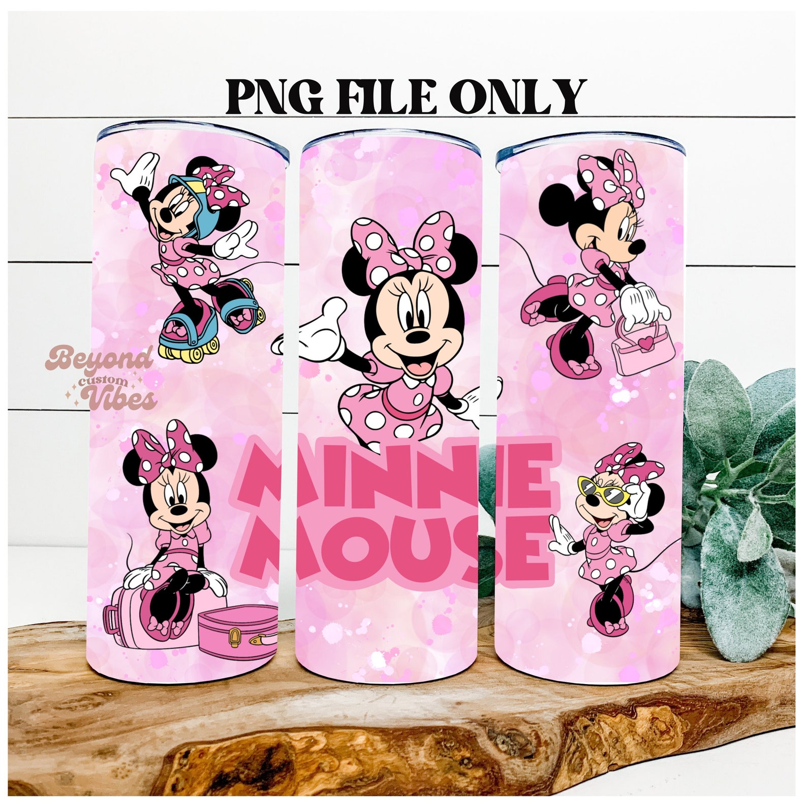 Minnie Mouse Tumbler Wrap PNG, Mickey and Friends Inspired Tumblers ...