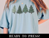 READY TO PRESS Christmas Trees Screen Print Transfers Heat - Etsy