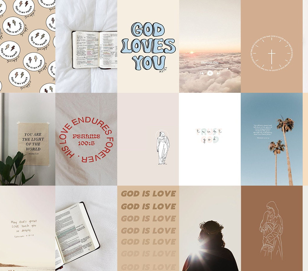 100 CHRISTIAN COLLAGE KIT Neutral Collage Kit Wall Collage - Etsy