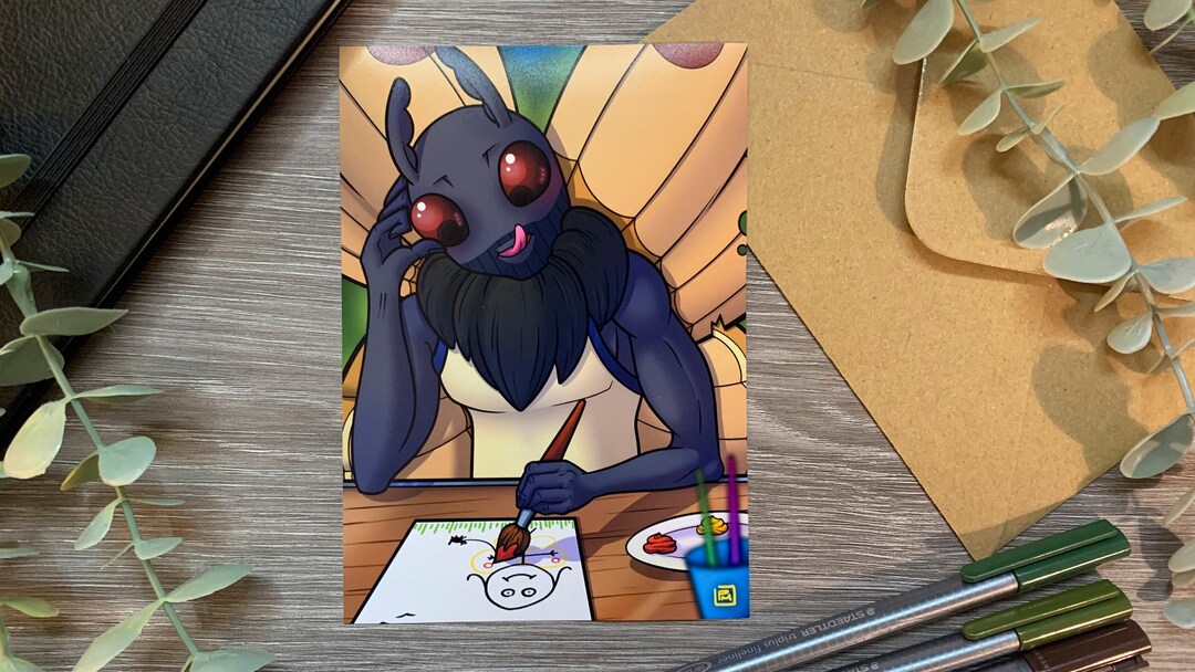 Mothman Arts & Crafts Print Satin Finish Print With the Cryptid Moth ...