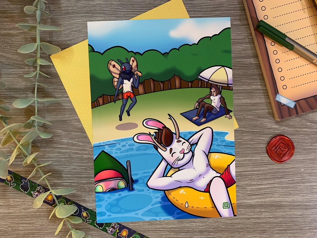 Cryptid Lake Day Print Satin Finish Print With the Cryptids Moth Man ...