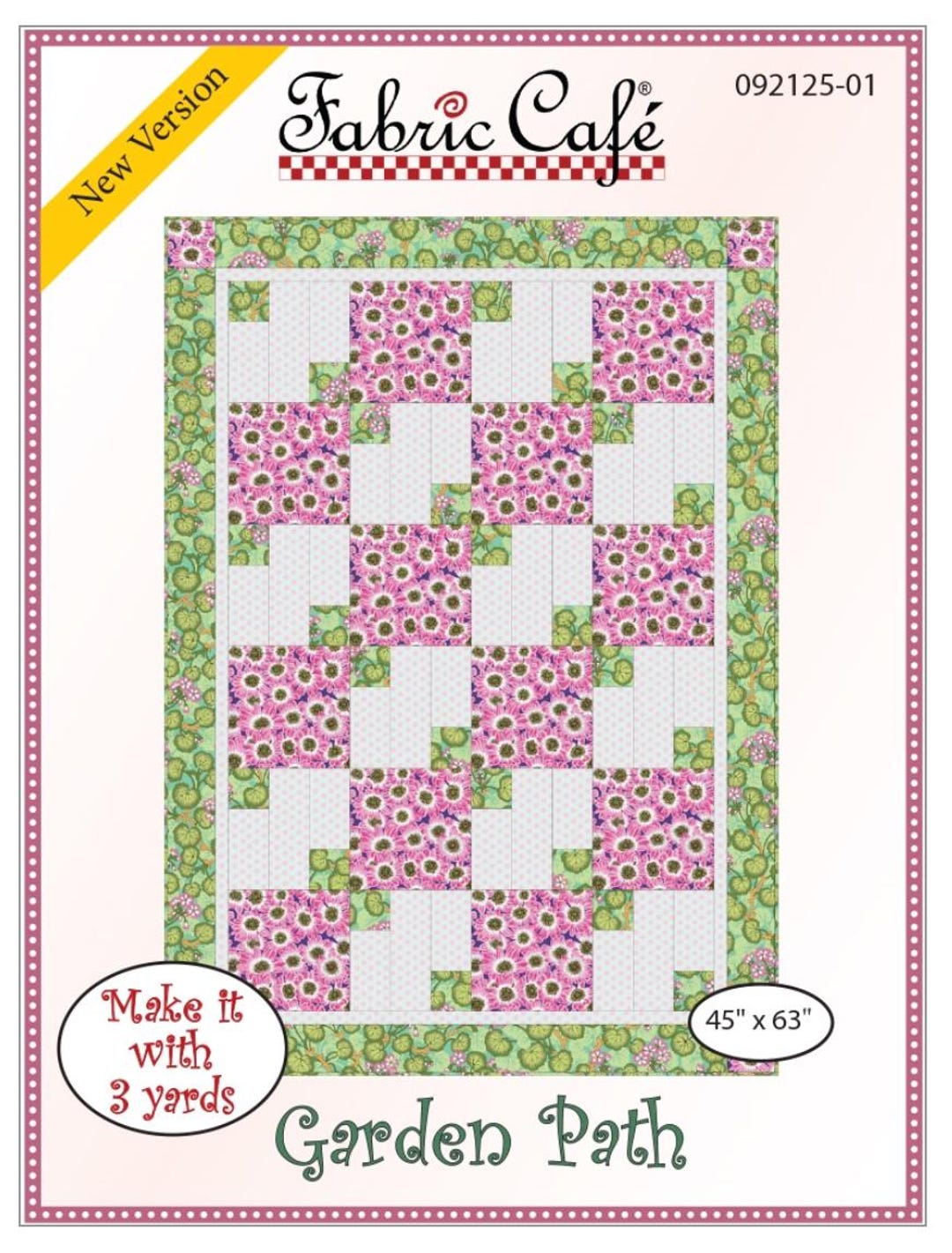 Fabric Cafe Garden Path Pattern 3 Yard Quilt Pattern - Quilt Pattern ...