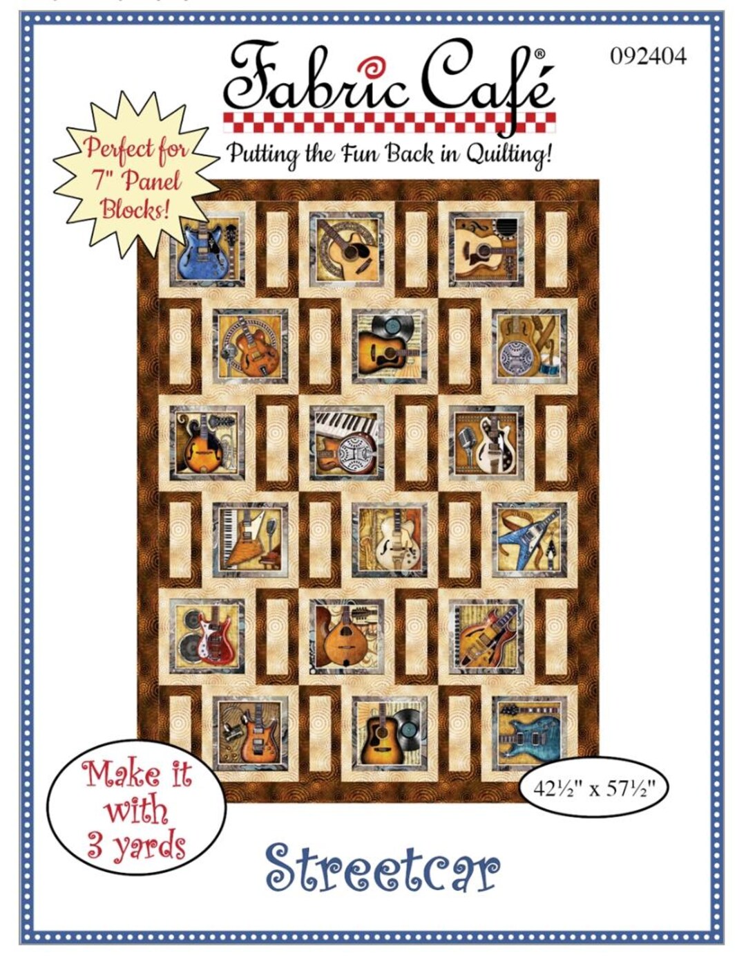 Fabric Cafe Streetcar Pattern 3 Yard Quilt Pattern - Windmill Pattern ...