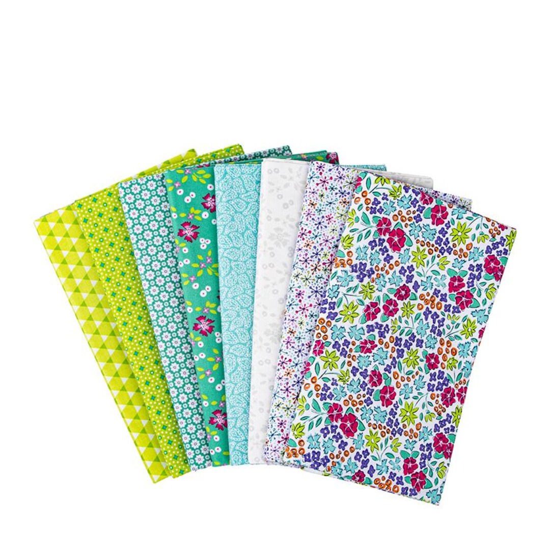 PREORDER Riley Blake Vibrance 8 Piece Mini Fat Quarter Bundle - Floral Fat Quarters - Riley ...